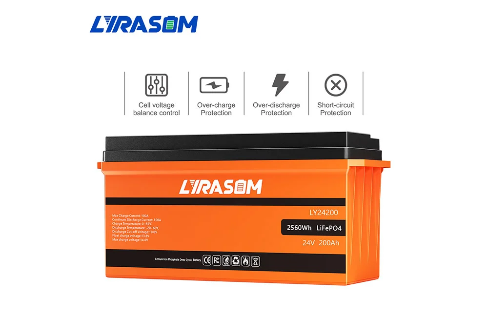 24V 200Ah LiFePO4 Battery, 24v 200ah Lithium Ion Battery Price | Lyrasom